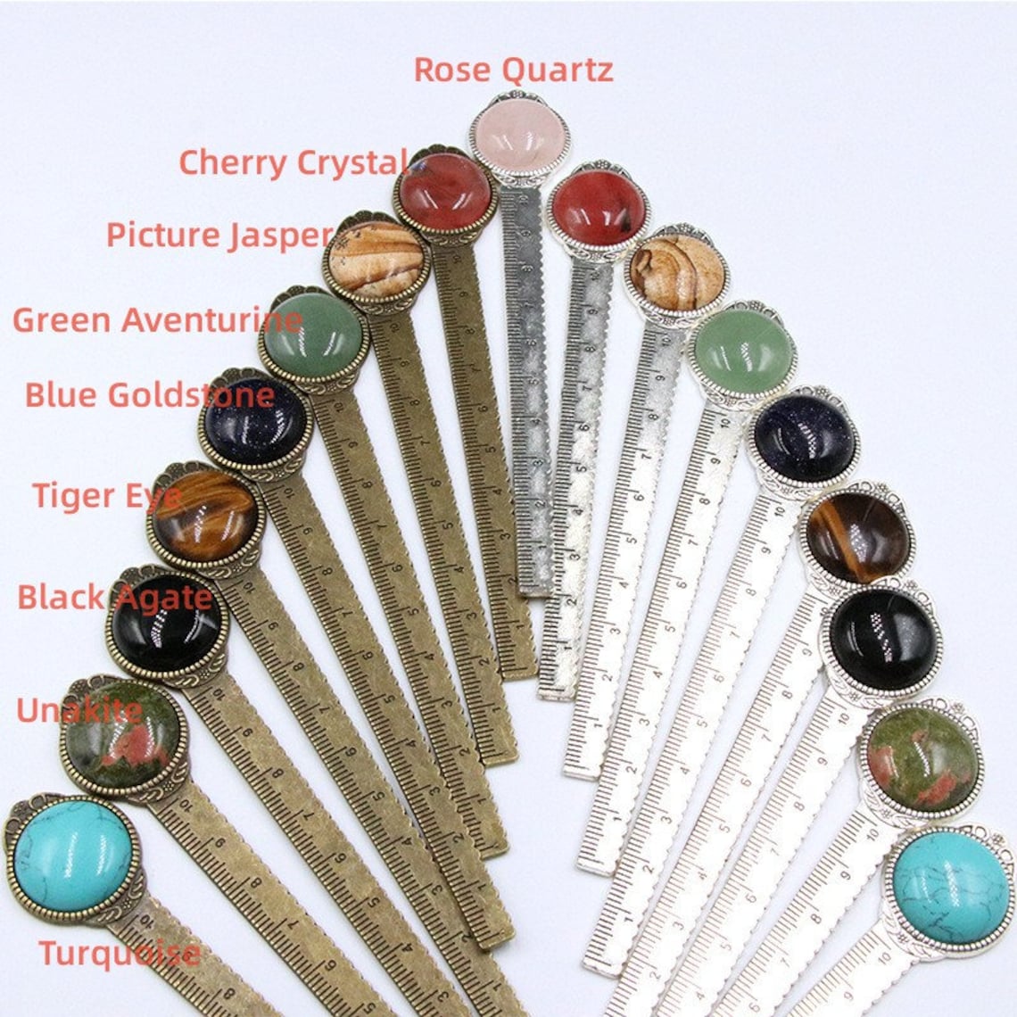 Planner Bookmarks,vintage Style Ruler Bookmark,decorative Stone Gem ...