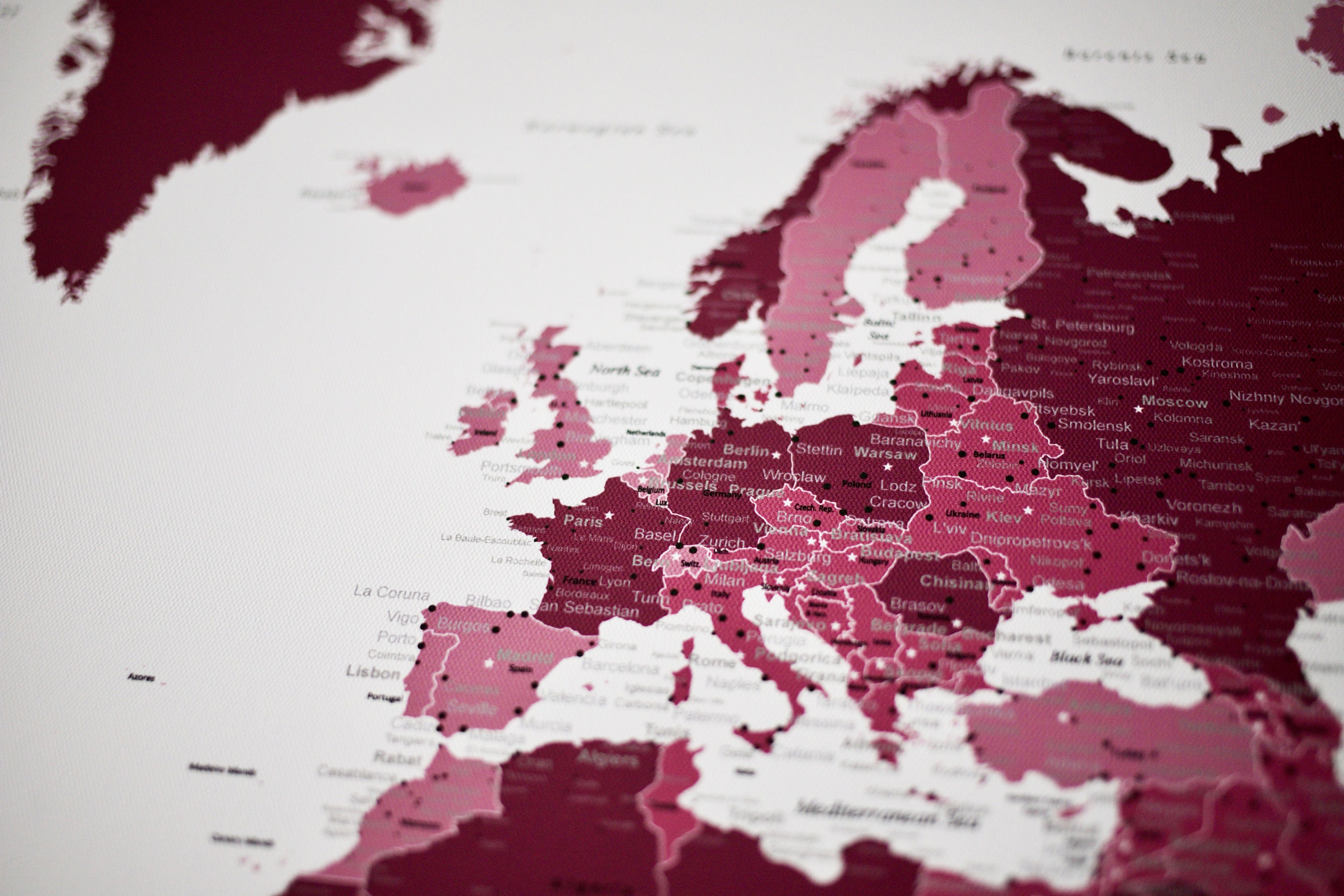 Push Pin Map Pink World Map Canvas World Map Pink World - Etsy