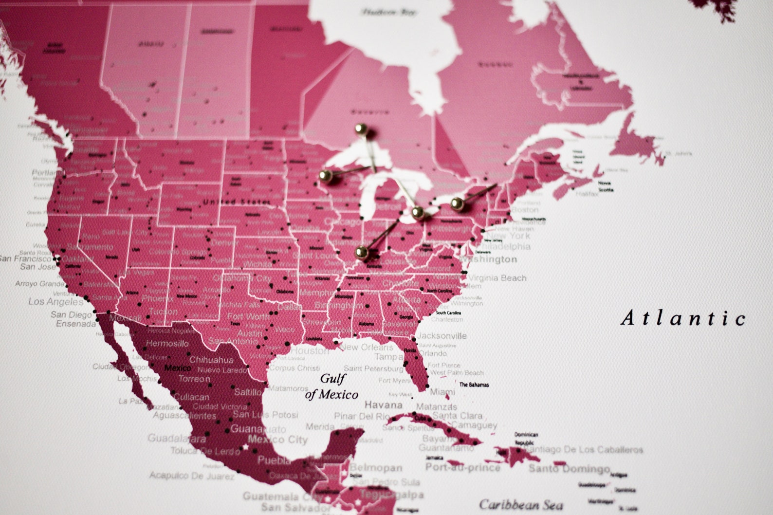 Push Pin Map Pink World Map Canvas World Map Pink World - Etsy