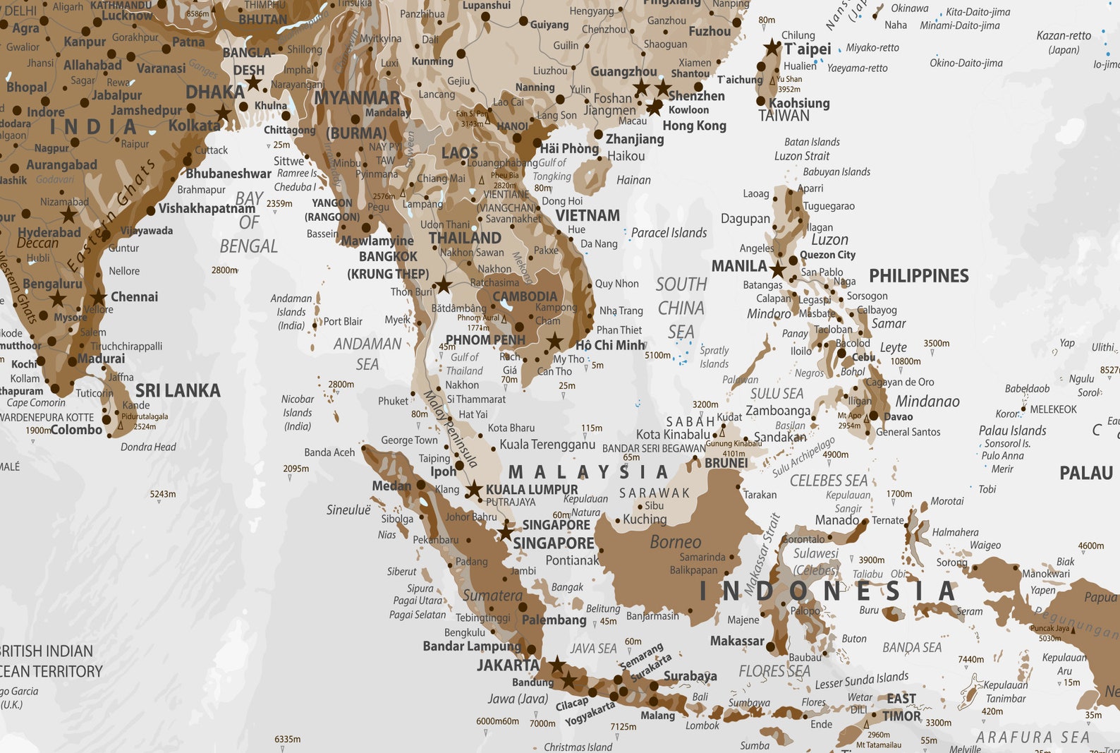 Brown World Map Canvas Poster Personalized Canvas World Map | Etsy