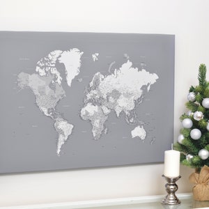Personalized Travel Map Push Pin World Map Canvas World Map - Etsy