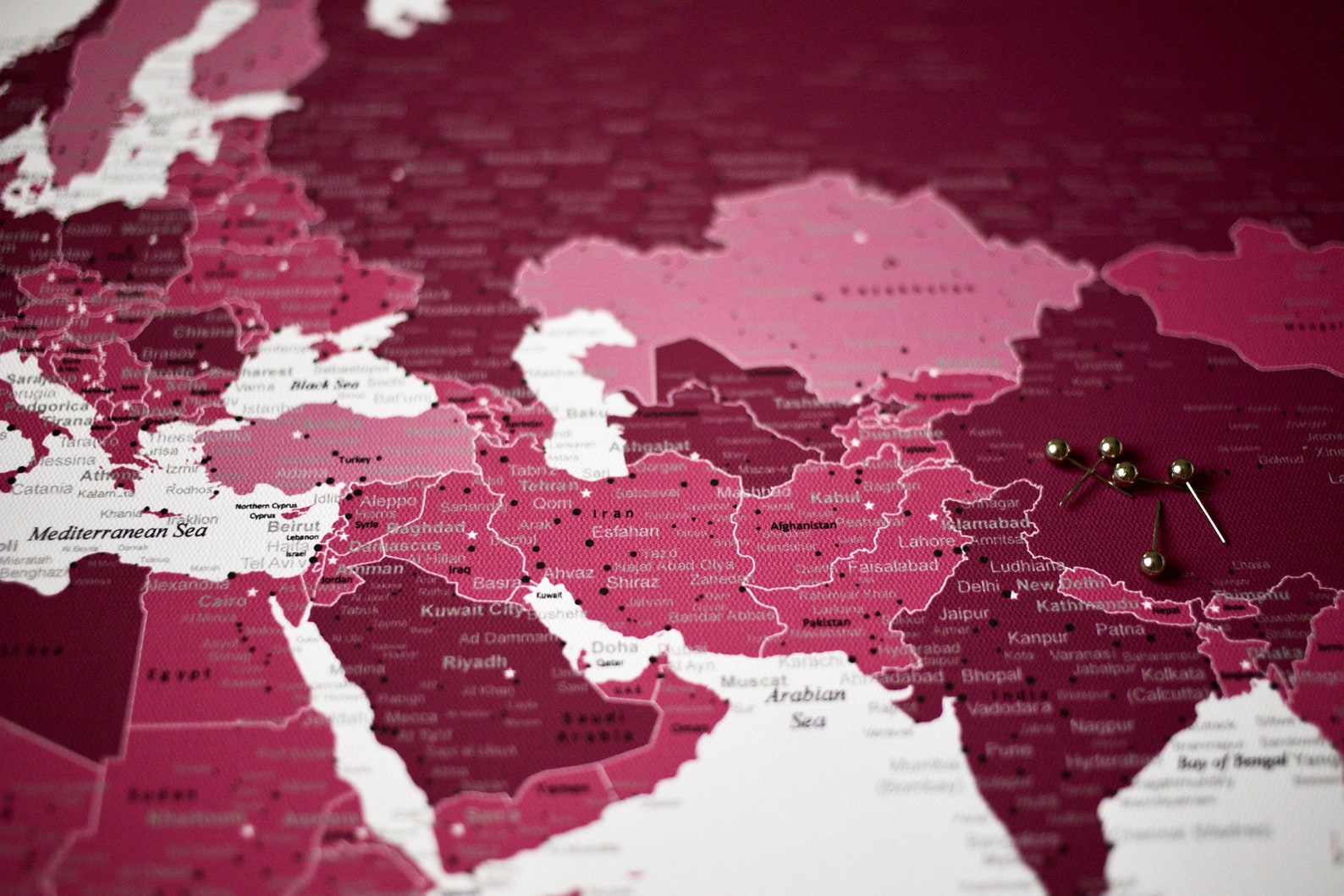 Push Pin Map Pink World Map Canvas World Map Pink World - Etsy