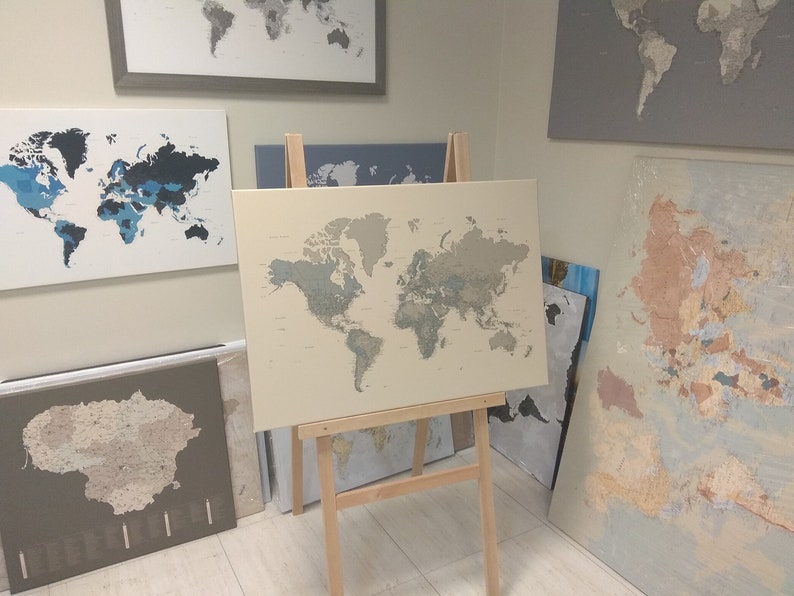 Push Pin World Map Canvas World Map Wall Art World Map - Etsy