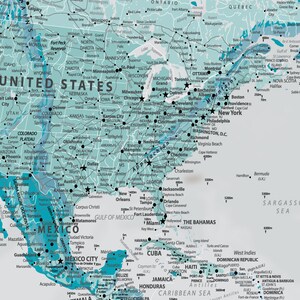 Push Pin World Map Turquoise Digital File Canvas World Map - Etsy