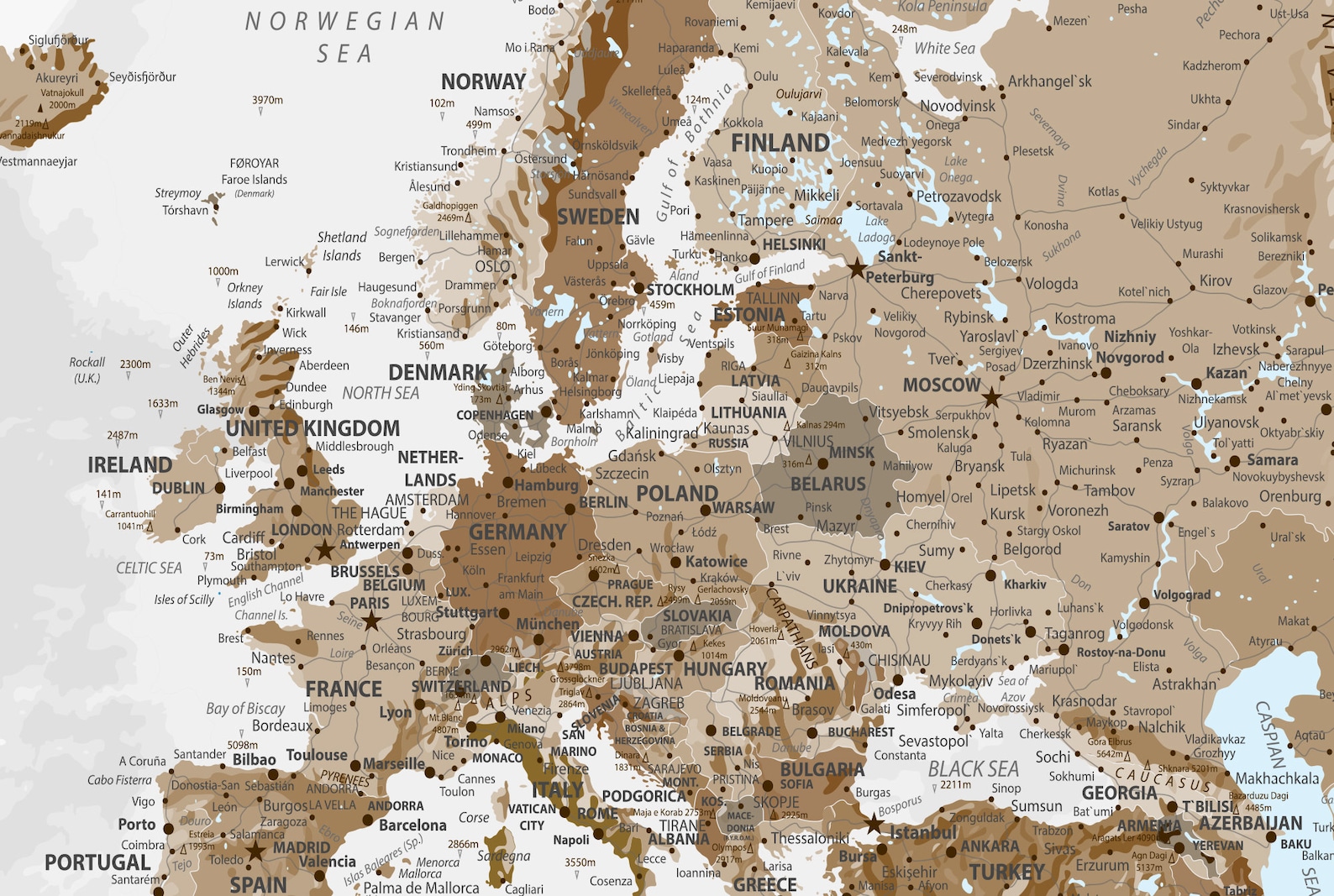 Brown World Map Canvas Poster Personalized Canvas World Map - Etsy