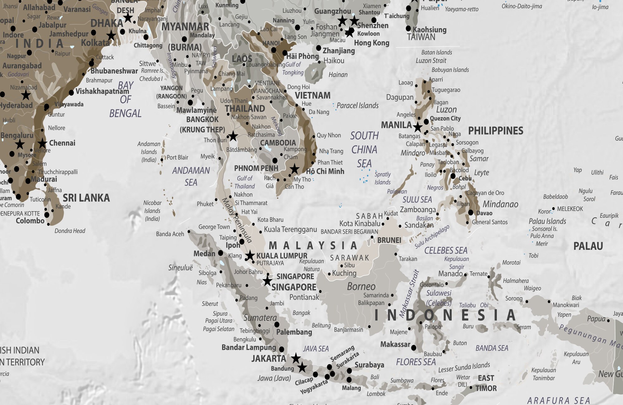 Light brown World Map Personalized Map Wall Art World Map | Etsy