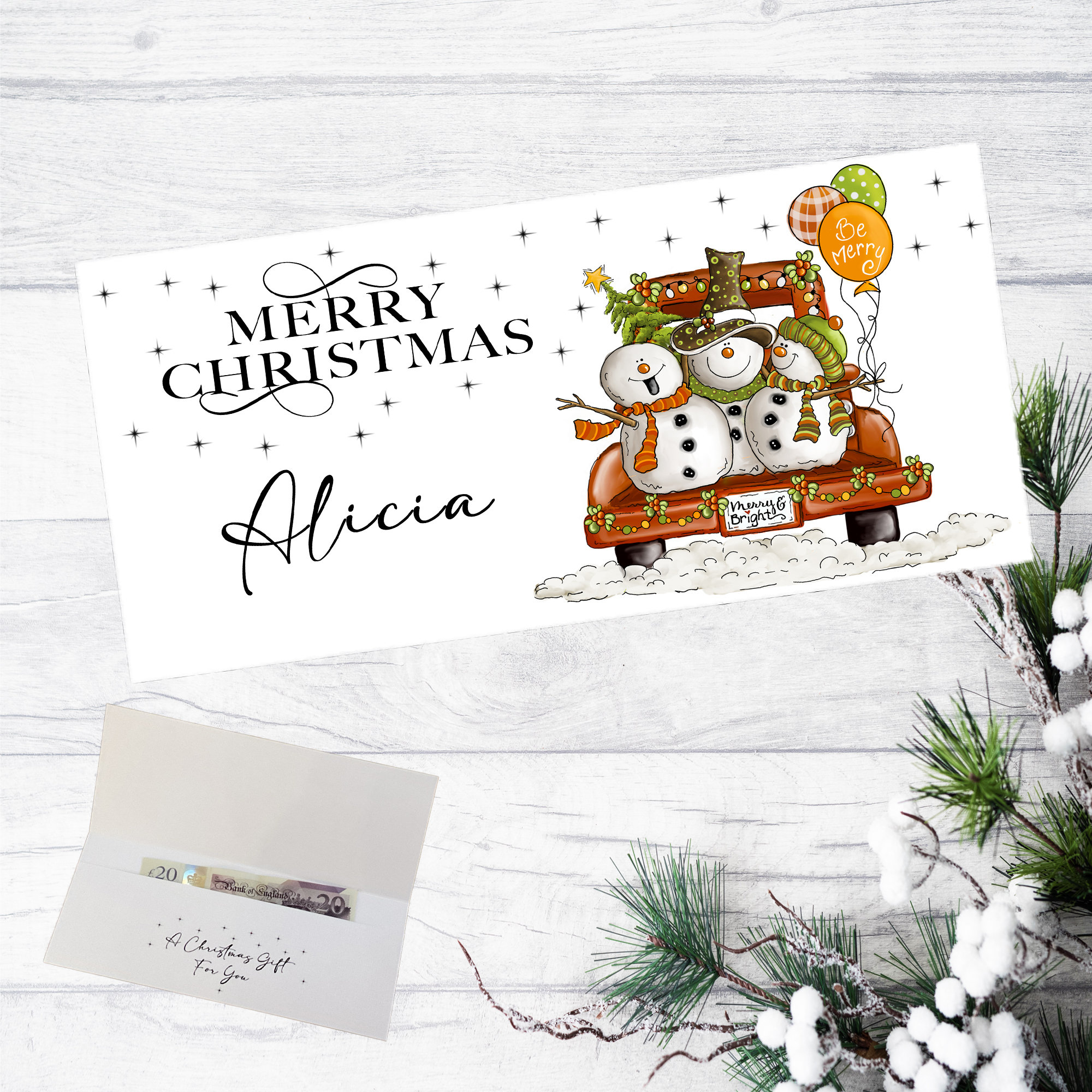 Personalised Christmas Money Wallet Any Name Can Be Added Complete With ...
