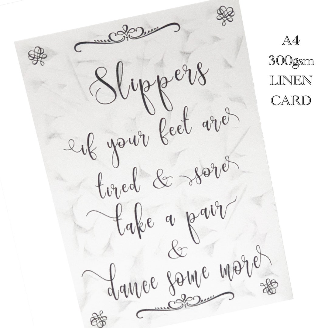 Wedding Sign Dancing Feet 'take A Pair and Dance Some More' Slipper ...