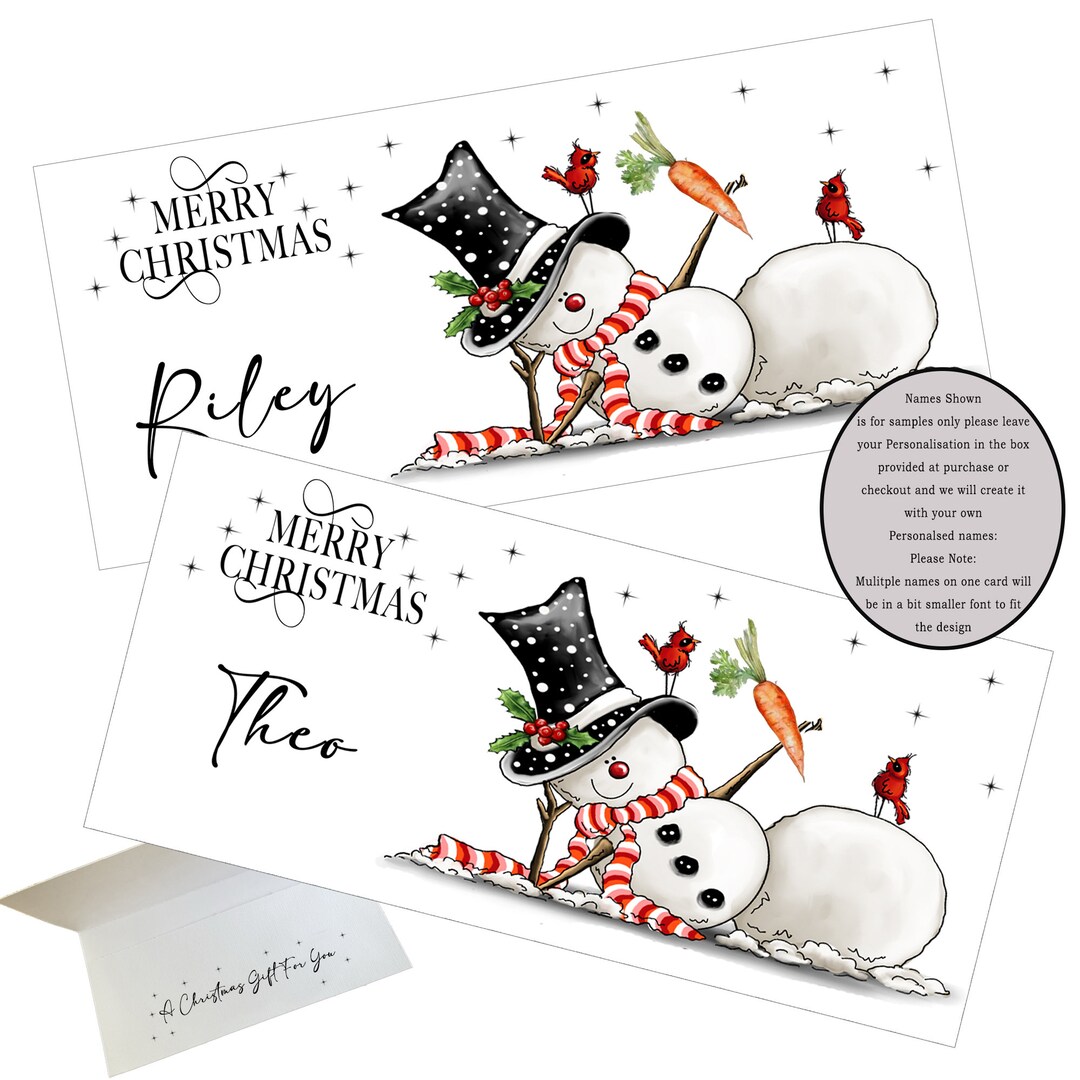 Personalised Christmas Money Wallet Card: Funny Snowman Design - Etsy