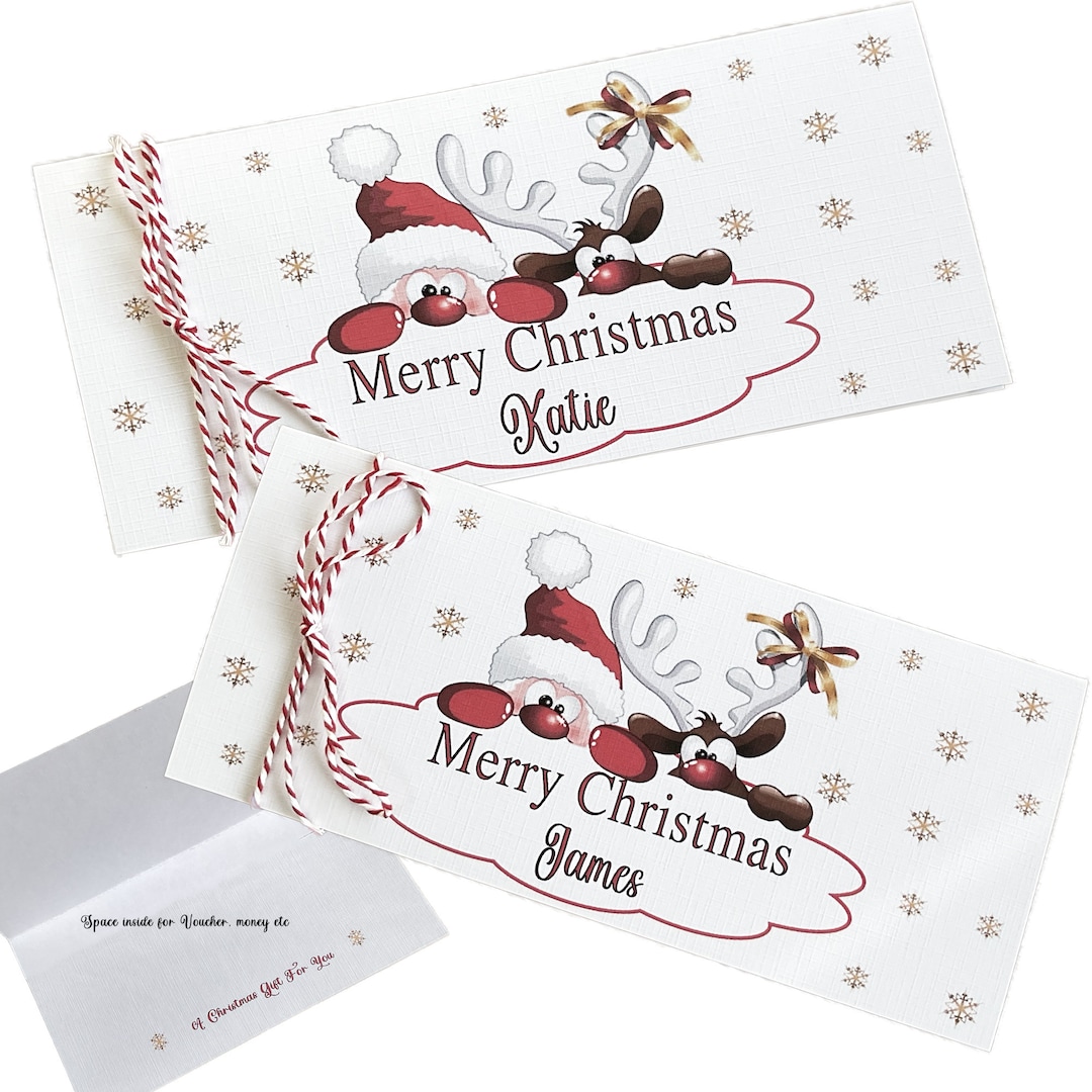 Personalised Christmas Money Wallet Any Name Can Be Added Complete With ...