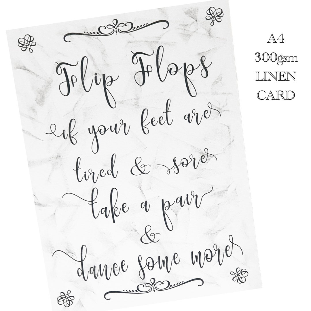 Wedding Sign Dancing Feet 'take A Pair and Dance Some More' Slipper ...