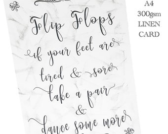 Wedding Sign Dancing Feet 'take A Pair and Dance Some More' Slipper ...