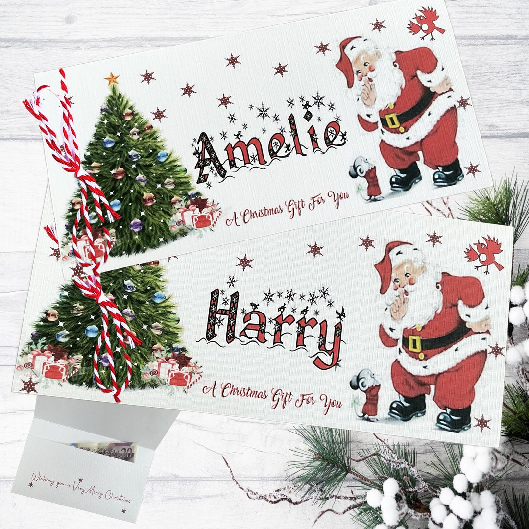 Personalised Christmas Money Wallet Any Name Can Be Added, Complete ...