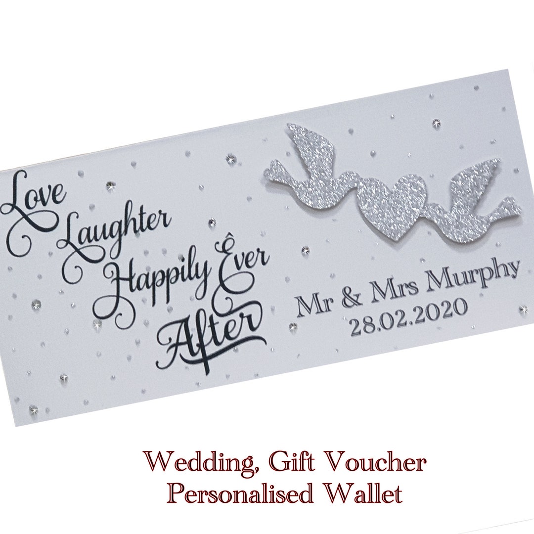 Wedding Gift Money Wallet Voucher Card Gift Silver Glitter Doves ...