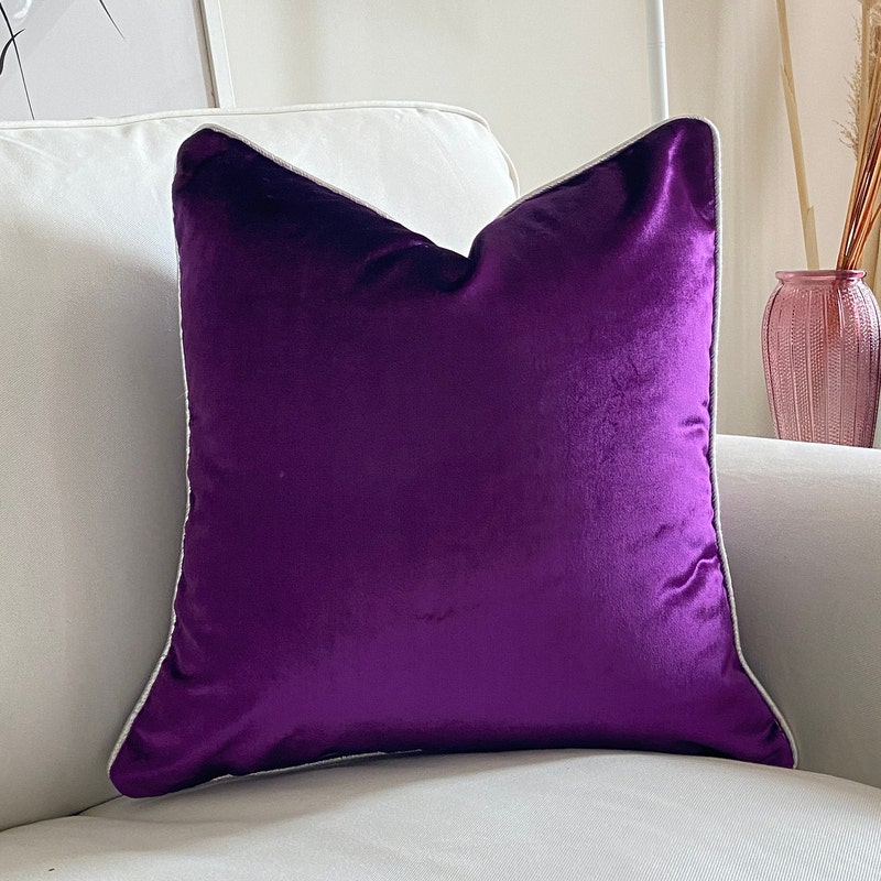 Purple Grey Pillows - Etsy