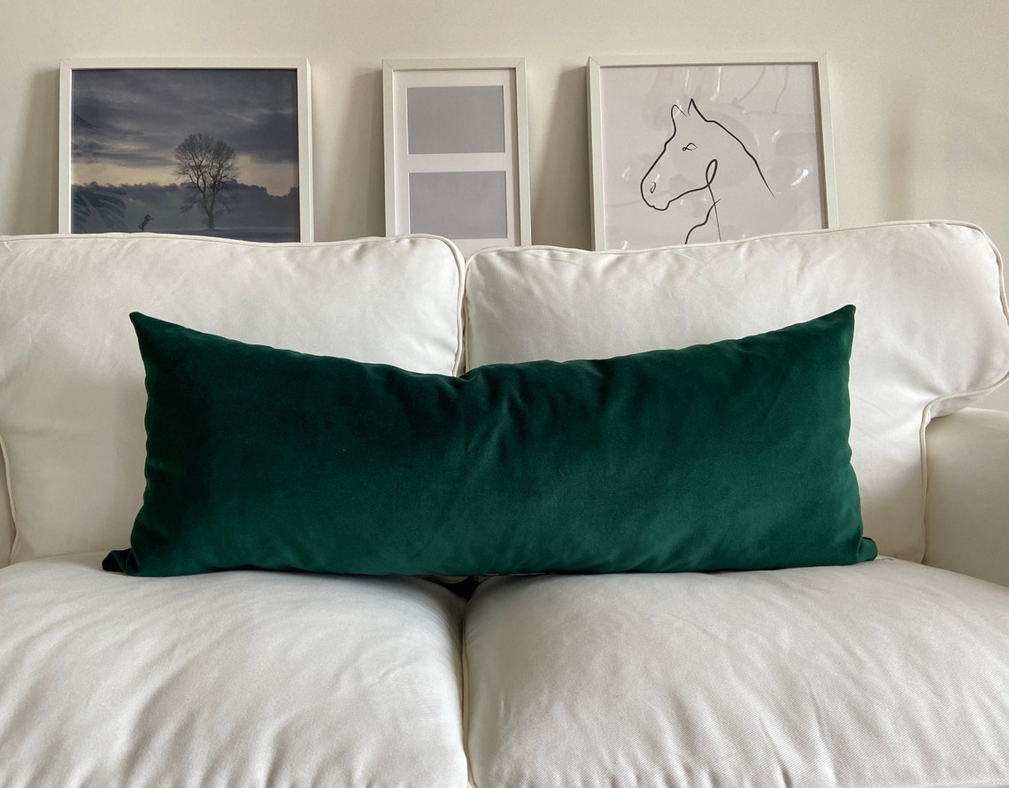 Dark Green 20x20 Velvet Pillows Green Throw Pillow - Etsy