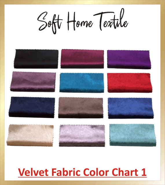 Velvet Pillow Fabric Color Chart Color Chart Fabric Selector - Etsy