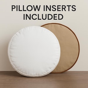 Round Pillows, 30 Color Pillows, Cover and Insert, Customizable Piping ...