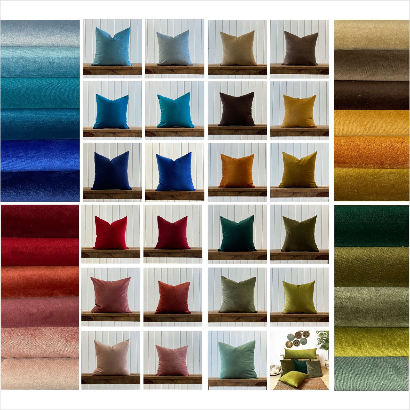 Solid Color Velvet Pillow Solid Throw Pillow Various Options - Etsy