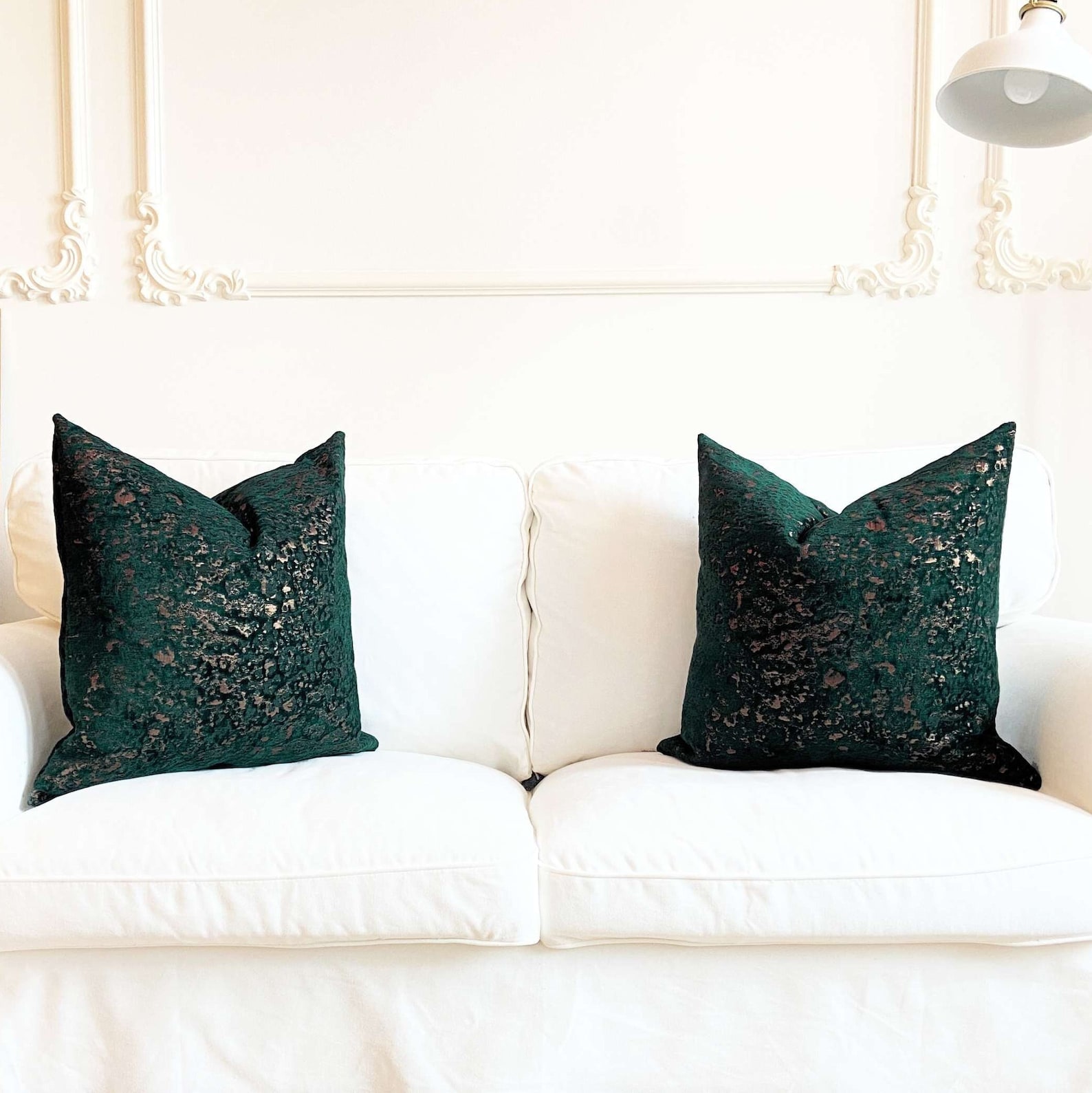 Dark Green Decorative Pillow Covers Geometric Key Pattern - Etsy