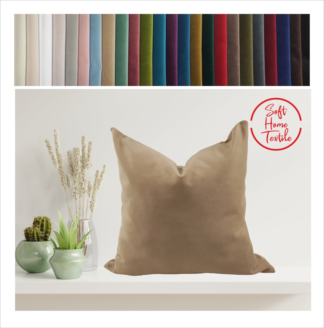 Mocha Velvet Pillow Cover: Soft Upholstery Throw Cushion - Etsy