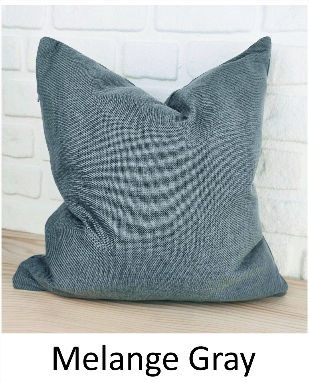 Melange Gray Linen Pillow, Linen Pillow Cover, Gray Throw Pillow, Gray ...