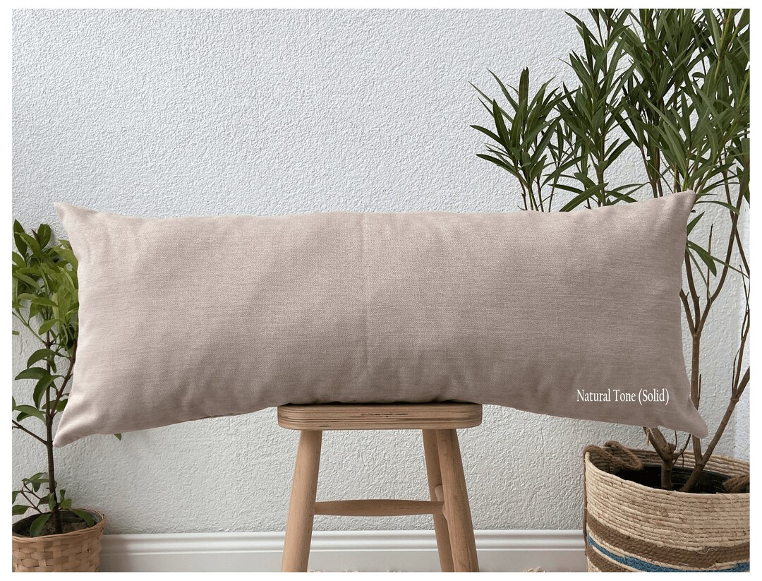Long Body Pillow Case, Natural Colors Decorative Pillow, Long Linen ...