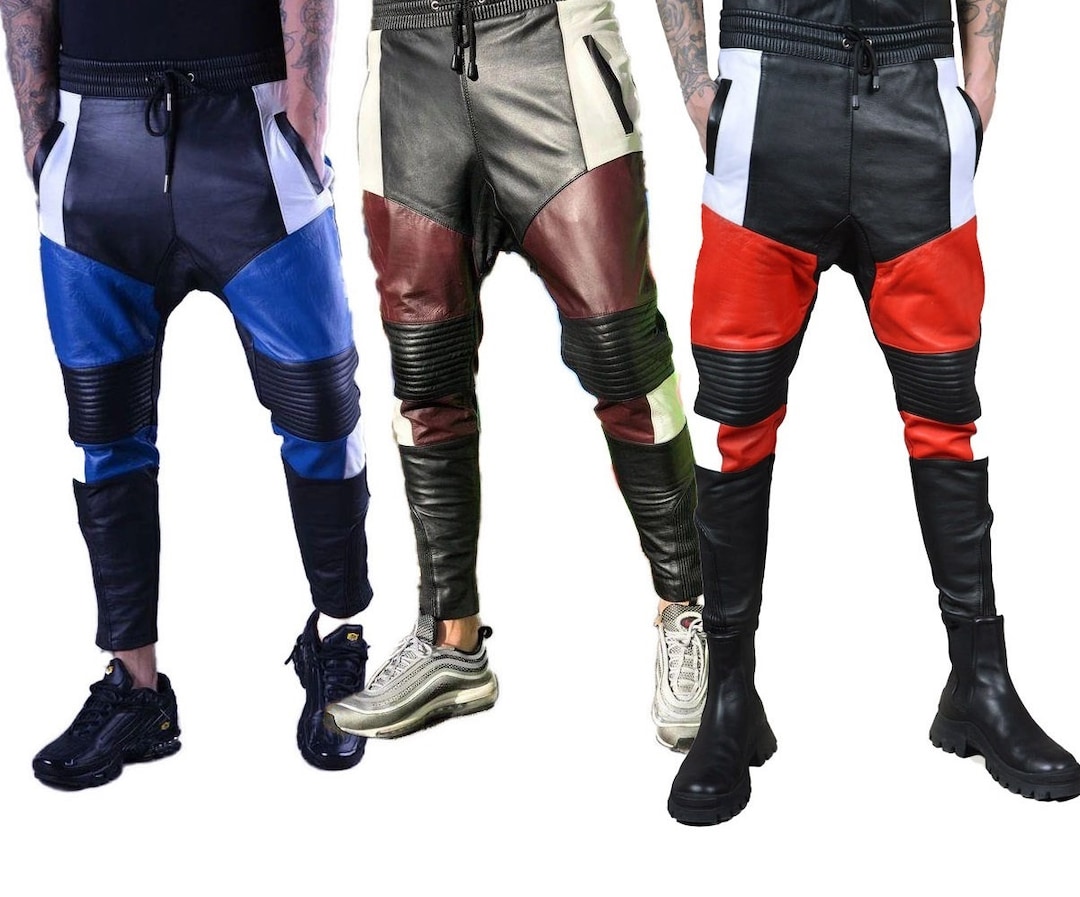 New Men's Leather Handmade Joggers Pant Genuine Lambskin Leather ...