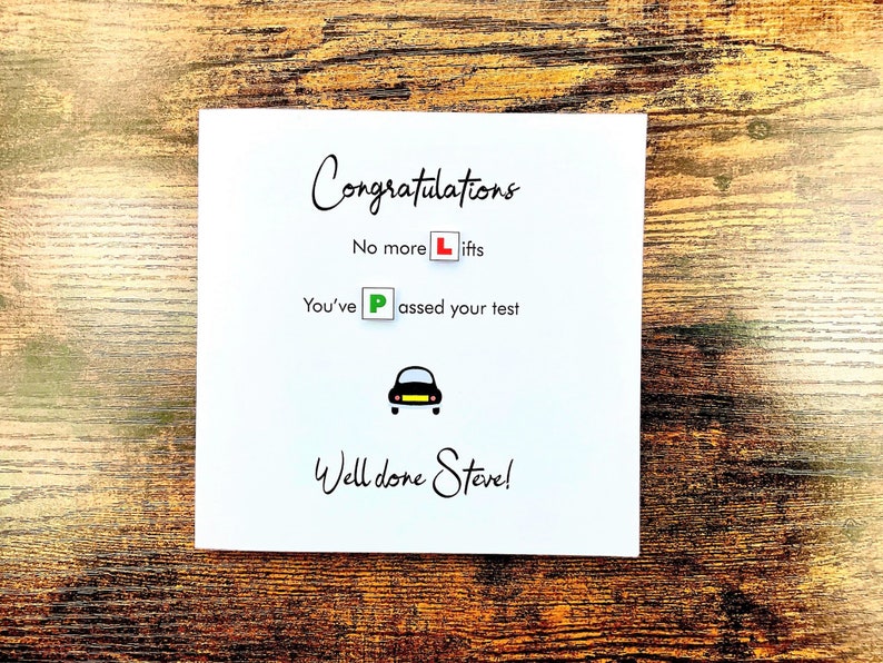 Passed Your Driving Test Card Personalised Congratulations - Etsy