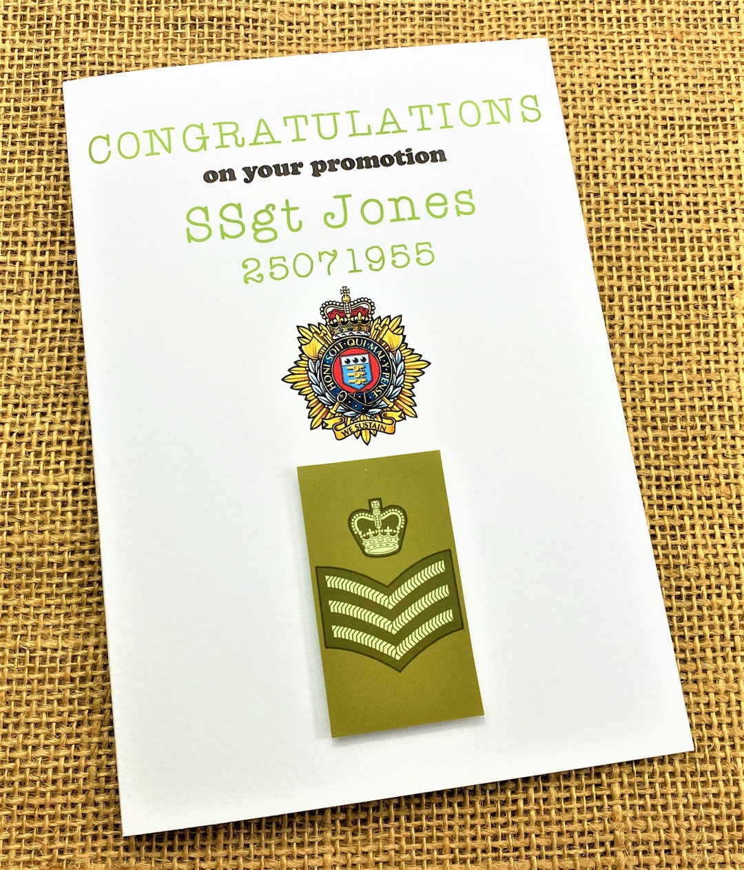 British Army Promotion / Congratulations Card Any Rank and Unit ...