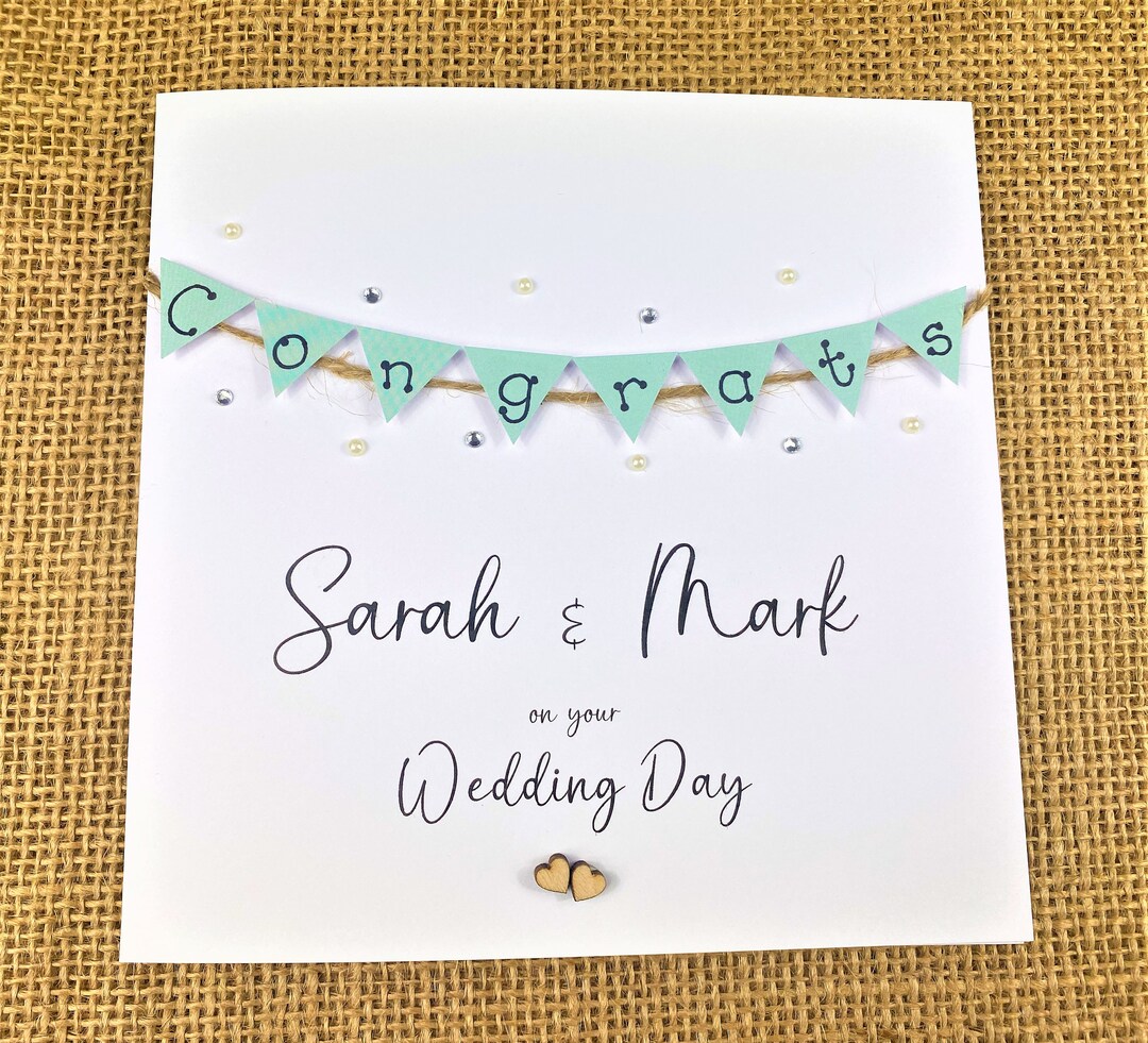 Handmade | Personalised | Wedding Card | Customised Text Inside ...