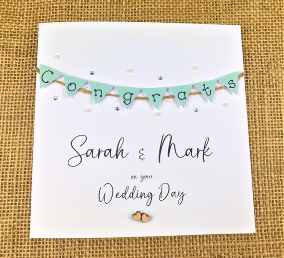 Handmade Personalised Wedding Card Customised Text - Etsy