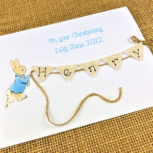 Personalised Handmade Peter Rabbit Christening / Baptism / Naming Day ...