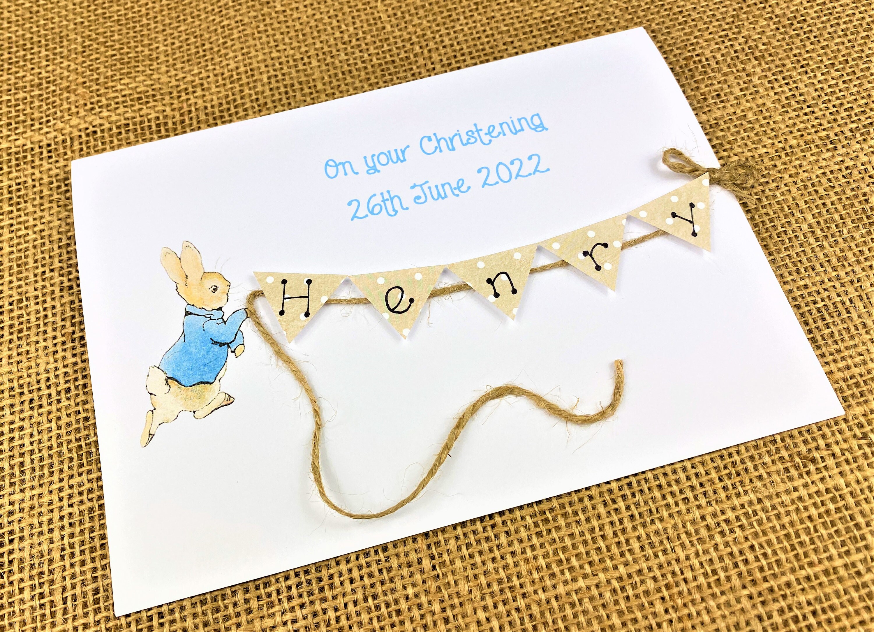 Personalised Handmade Peter Rabbit Christening / Baptism / Naming Day ...