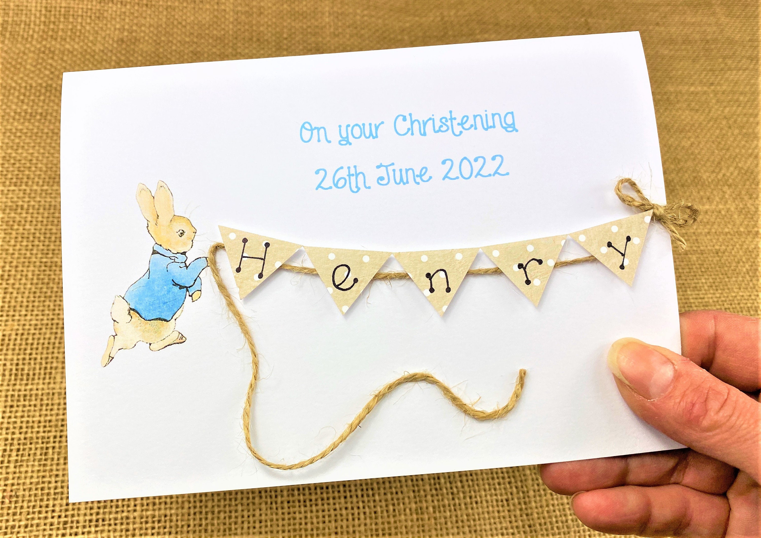 Personalised Handmade Peter Rabbit Christening / Baptism / - Etsy