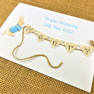 Personalised Handmade Peter Rabbit Christening / Baptism / Naming Day ...