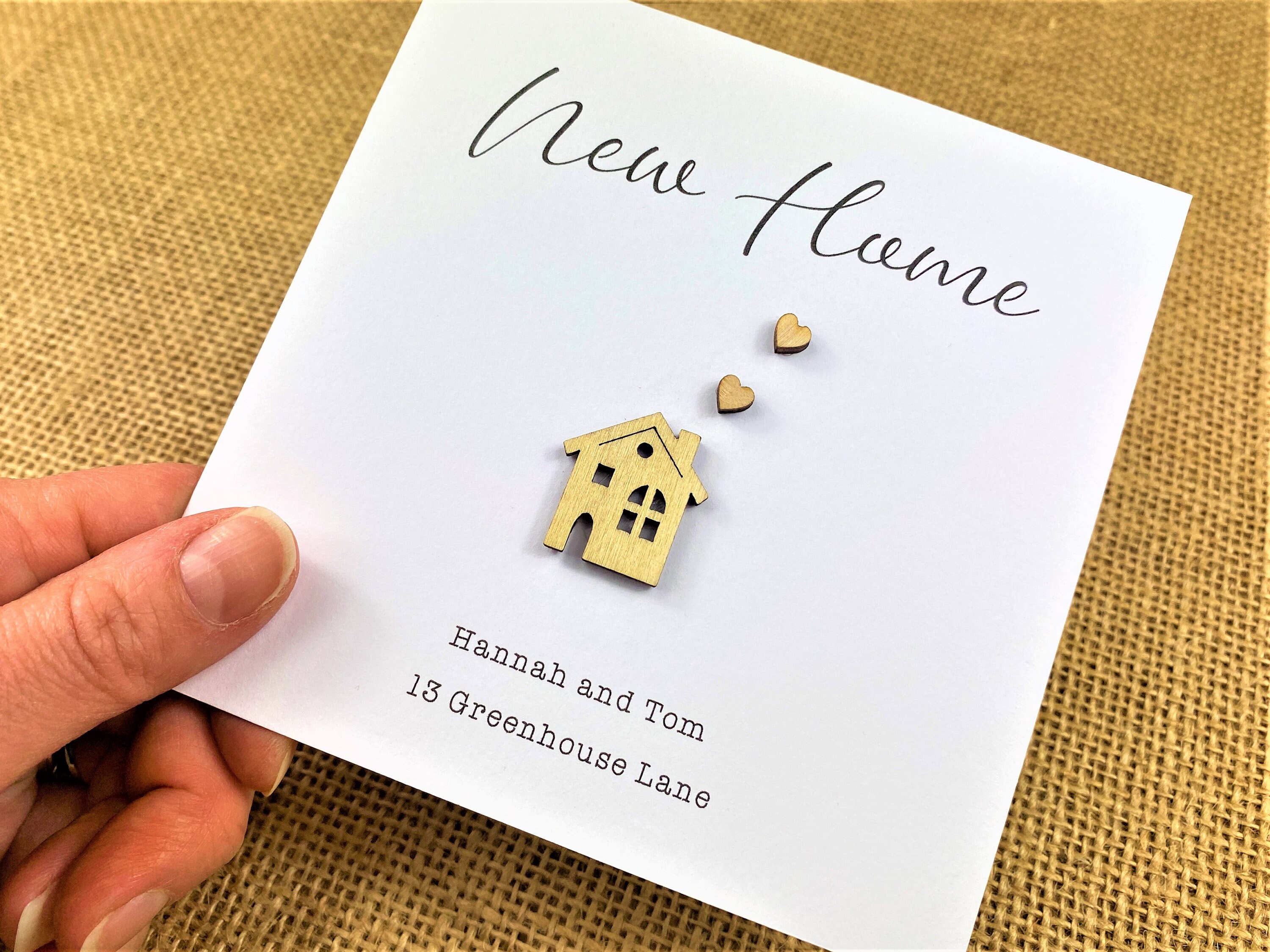 PERSONALISED New Home / Moving Card Wooden House Wooden - Etsy