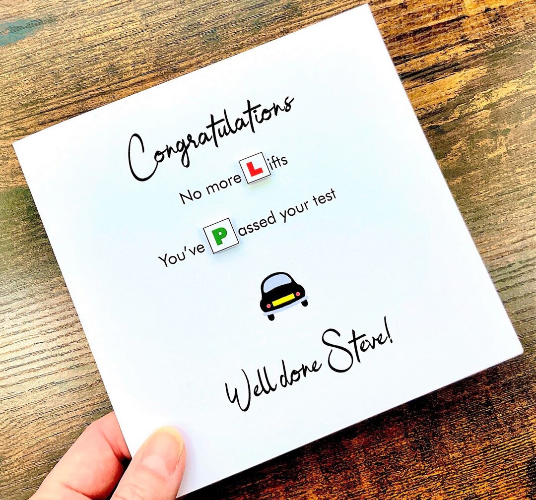 Passed Your Driving Test Card - Personalised - Congratulations - 6 X 6 ...