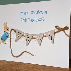 Personalised Handmade Peter Rabbit Christening / Baptism / Naming Day ...