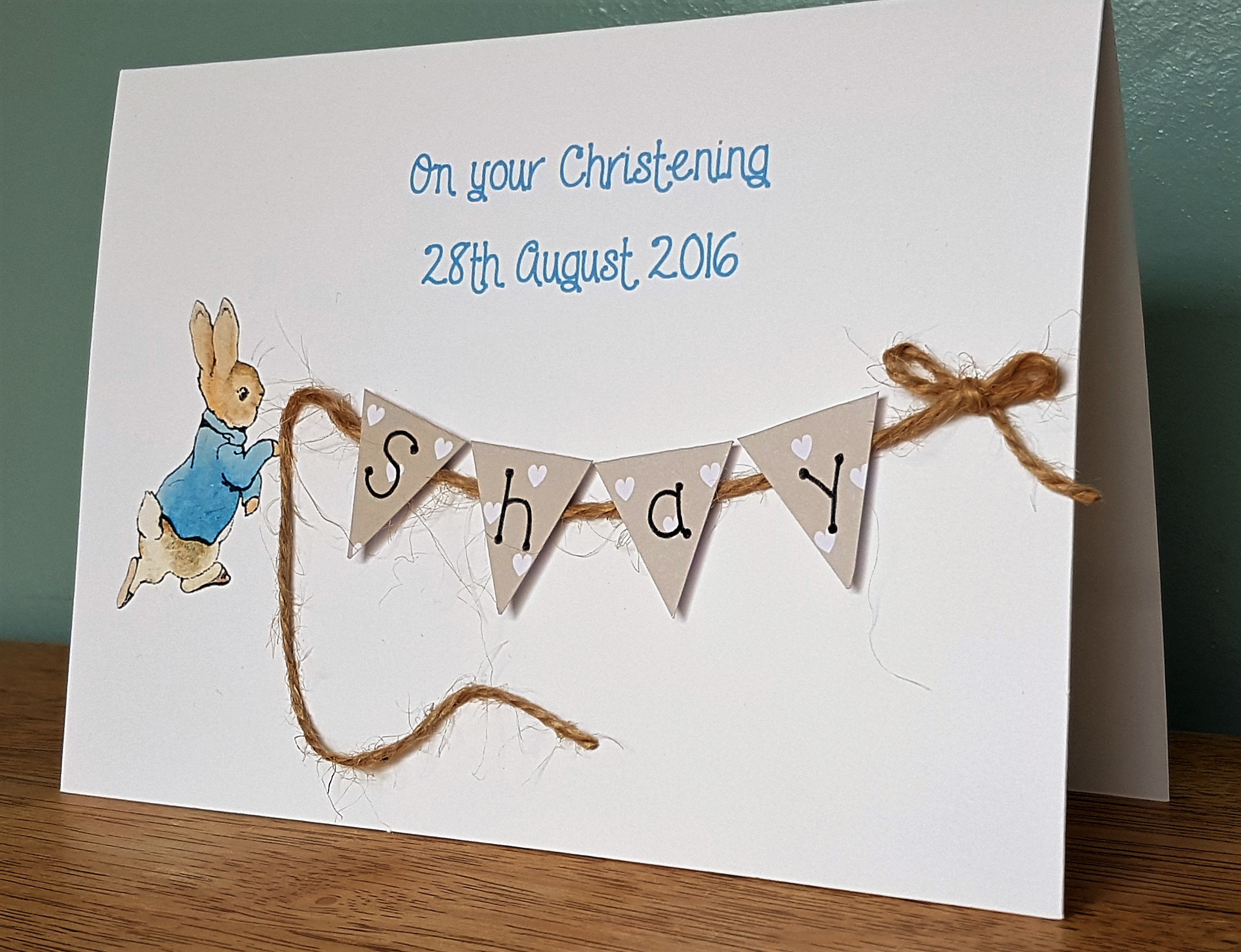 Personalised Handmade Peter Rabbit Christening / Baptism / Naming Day ...