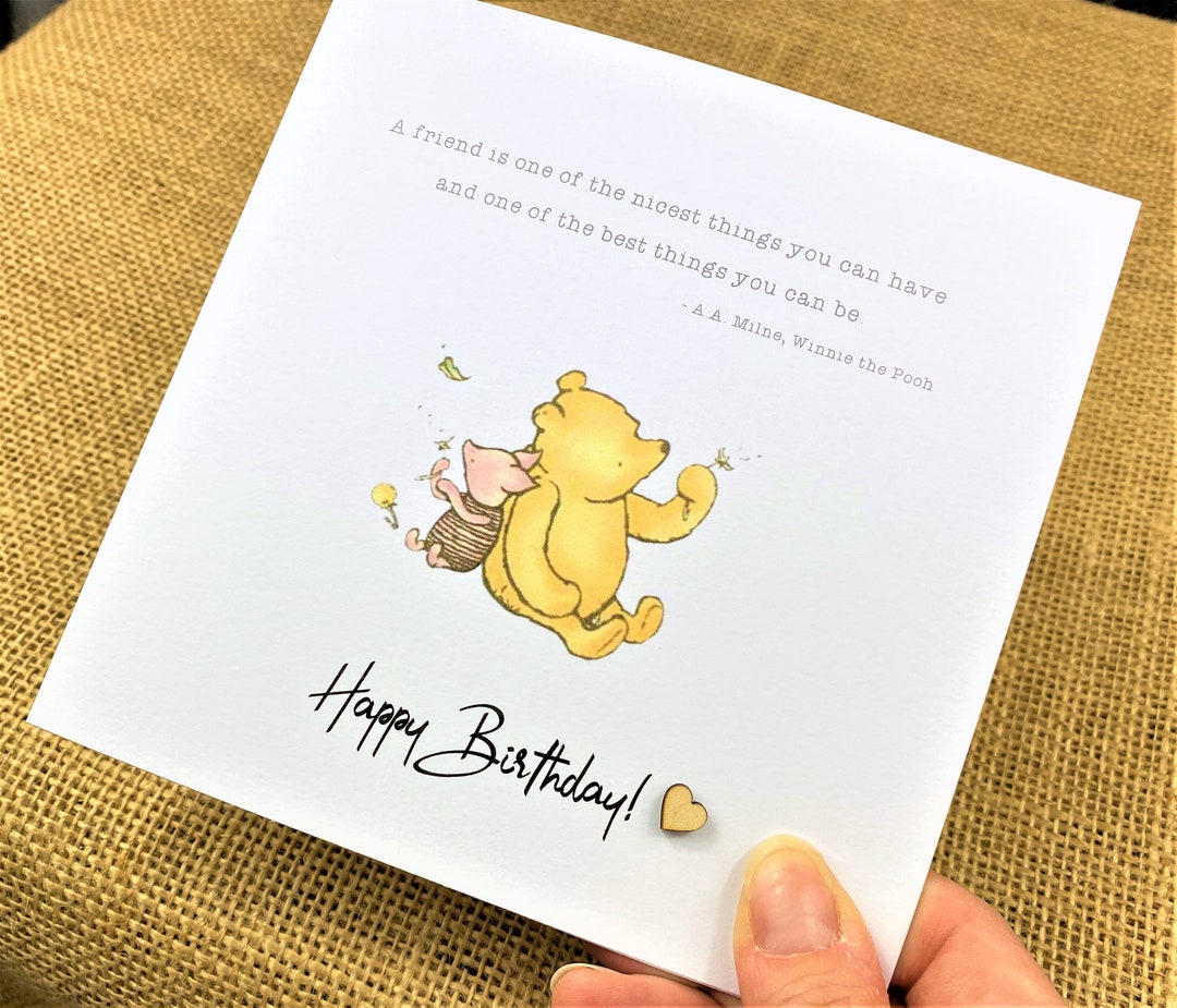 Winnie the Pooh Birthday Card: Classic Friend Design (personalised ...