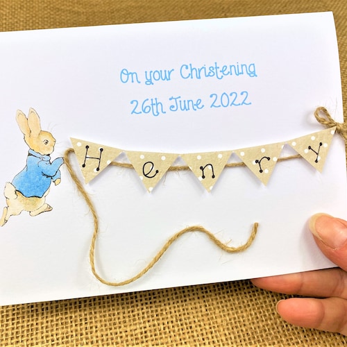 Personalised Handmade Peter Rabbit Christening / Baptism / - Etsy UK