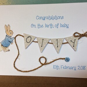 New Baby Card / Birth of Baby - Peter Rabbit or Jemima Puddleduck ...