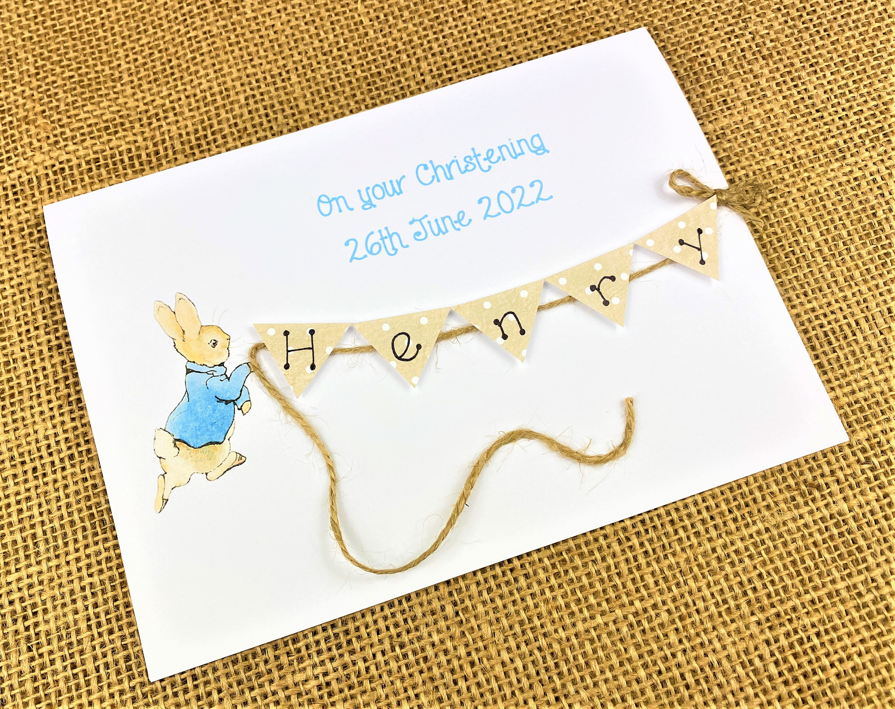 Personalised Handmade Peter Rabbit Christening / Baptism / Naming Day ...