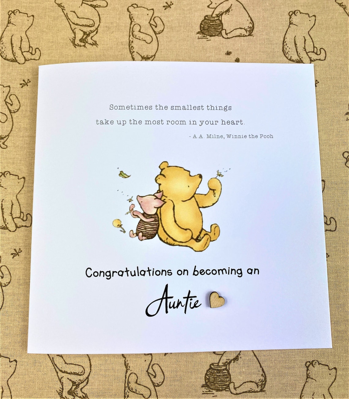 Winnie the Pooh Card New Baby Congratulations on Becoming - Etsy