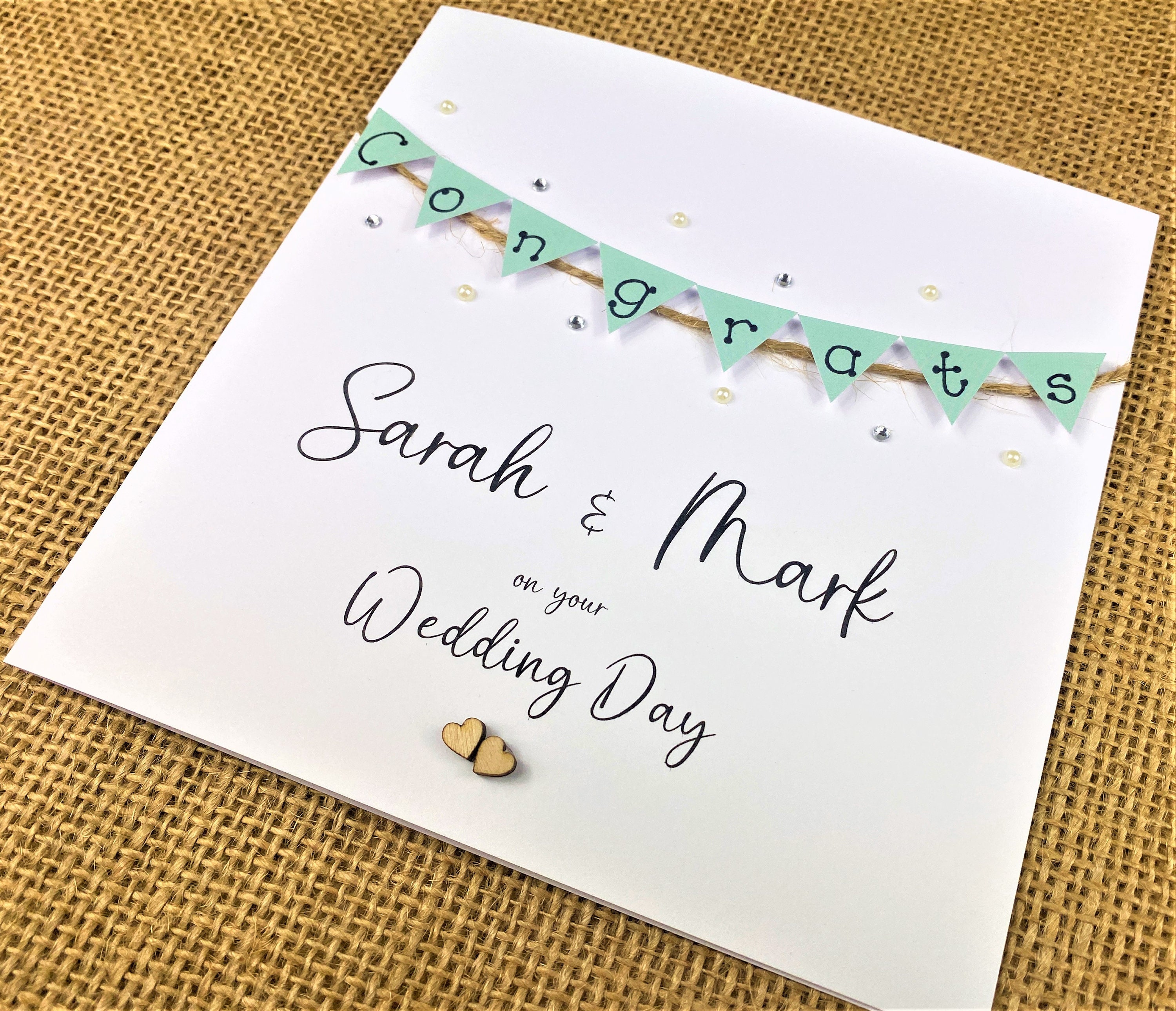 Handmade Personalised Wedding Card Customised Text - Etsy