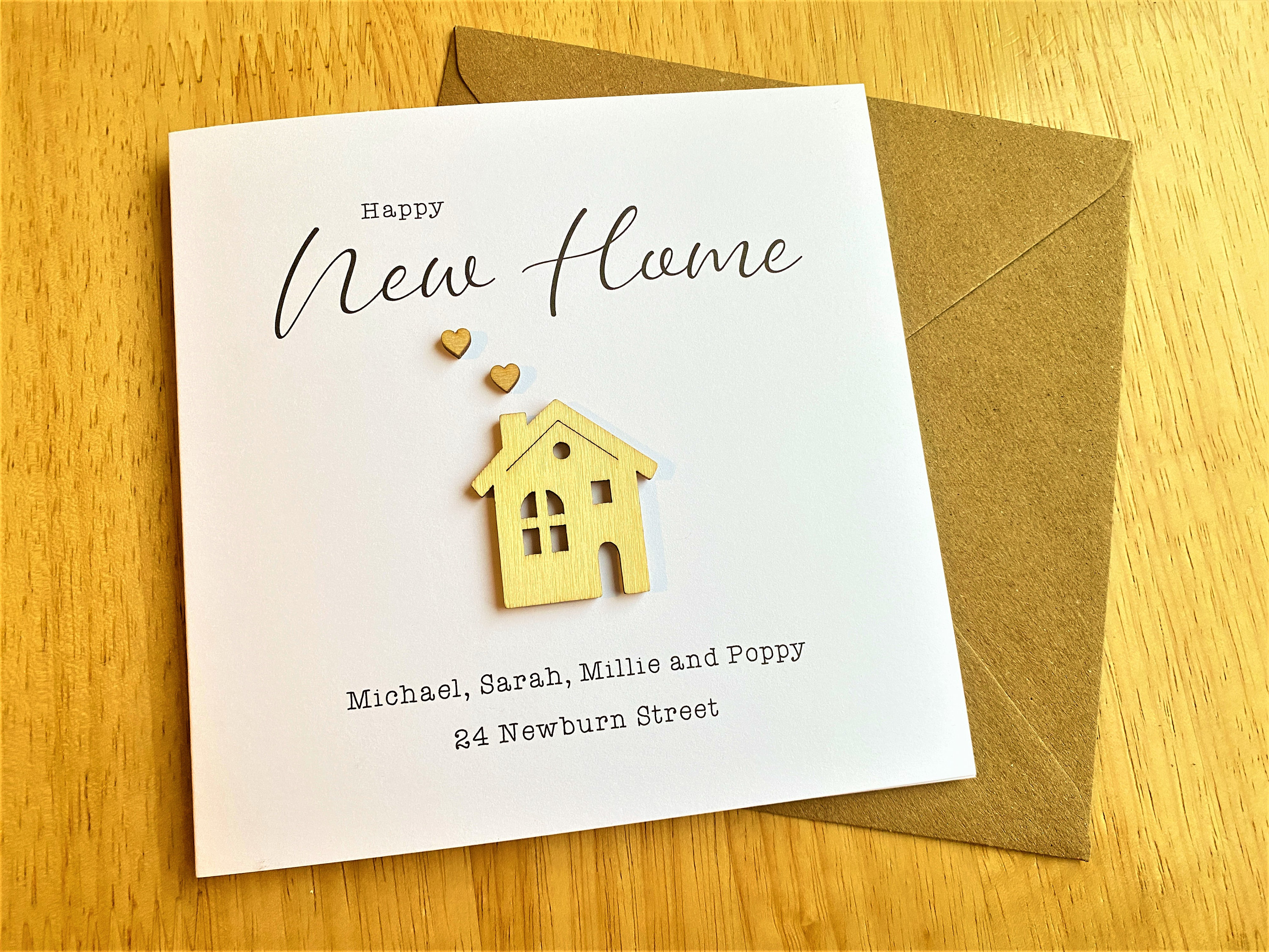 PERSONALISED New Home / Moving Card Wooden House Wooden - Etsy UK