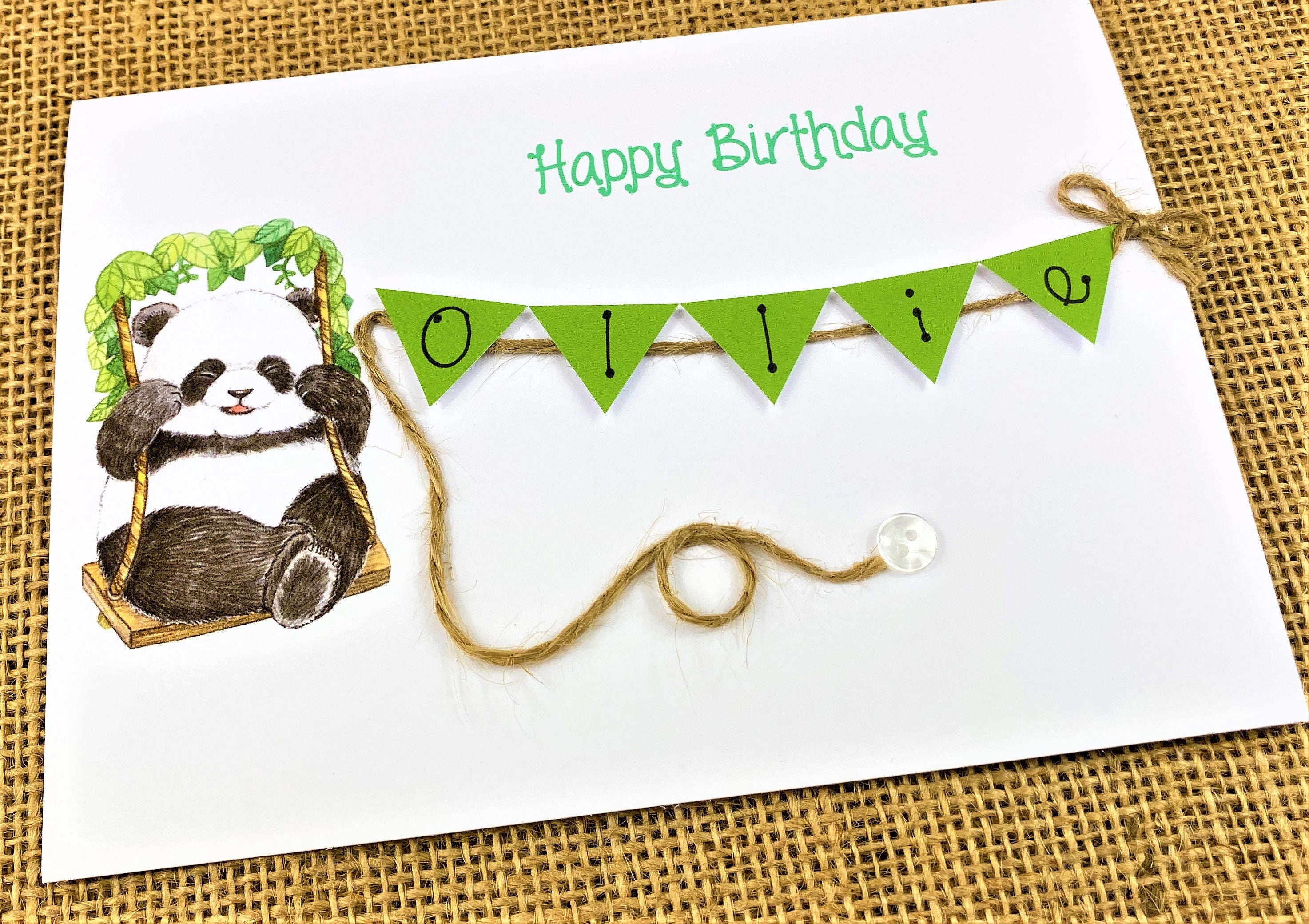 Personalised Happy Birthday Panda Card With Envelope Free - Etsy