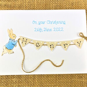 Personalised Handmade Peter Rabbit Christening / Baptism / Naming Day ...