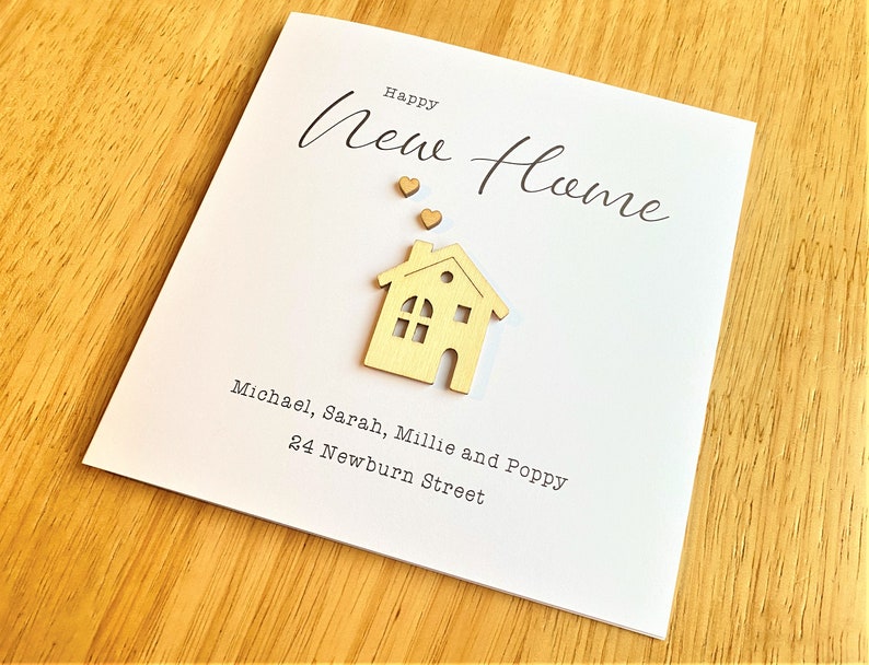 PERSONALISED New Home / Moving Card Wooden House Wooden | Etsy